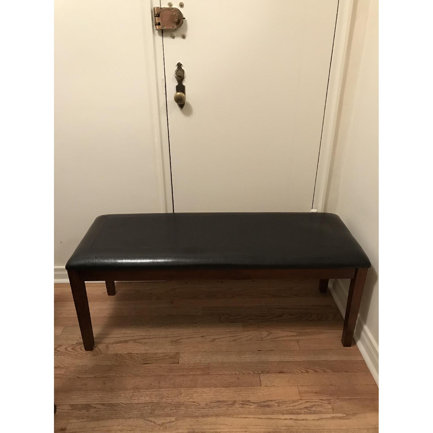 Evangeline Cherry Wood Black Bench - AptDeco