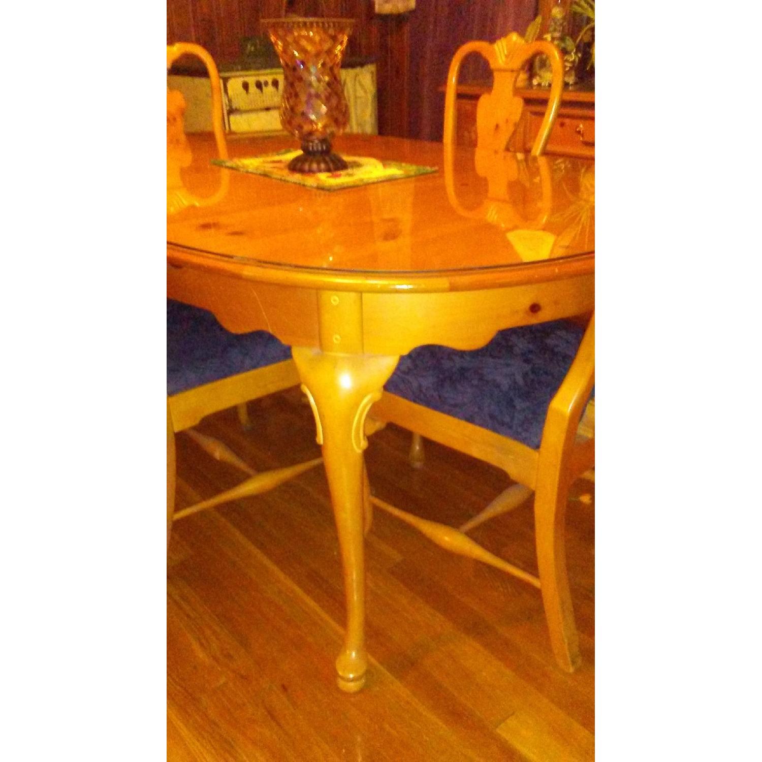 Thomasville Extendable Dining Table w/ Removable Glass Top - AptDeco