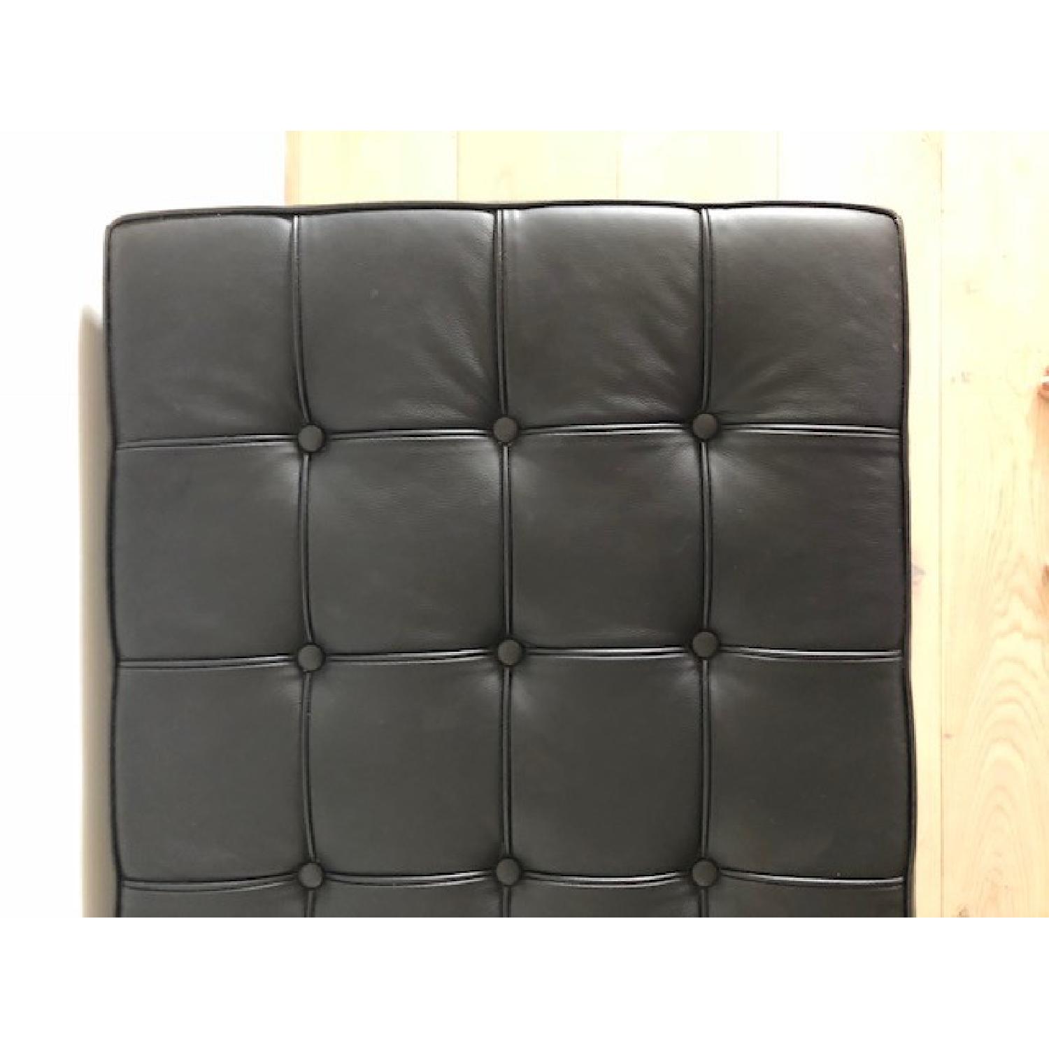 dCOR design Black Leather Bench w/ Chrome Legs - AptDeco