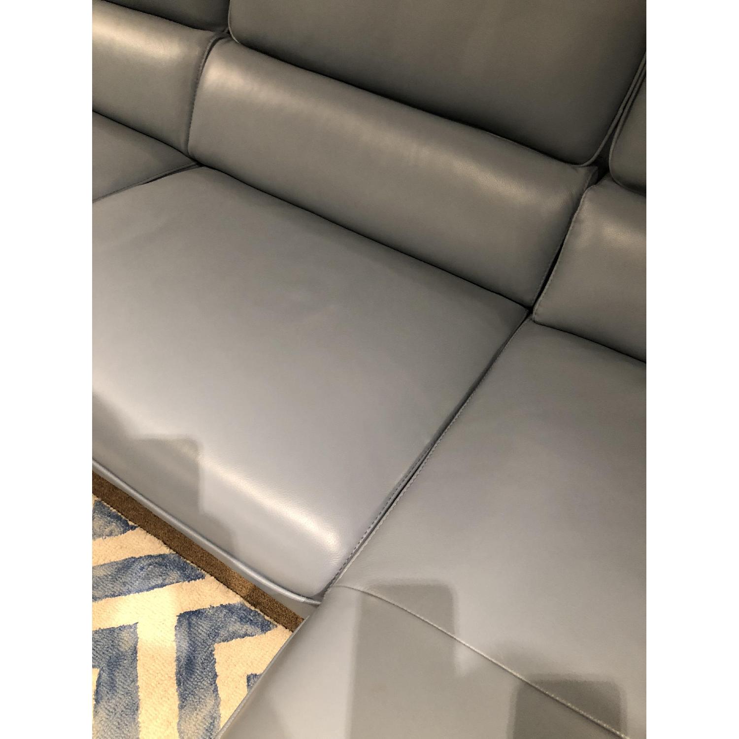 Aqua Leather 2 Piece Chaise Sectional Sofa - AptDeco