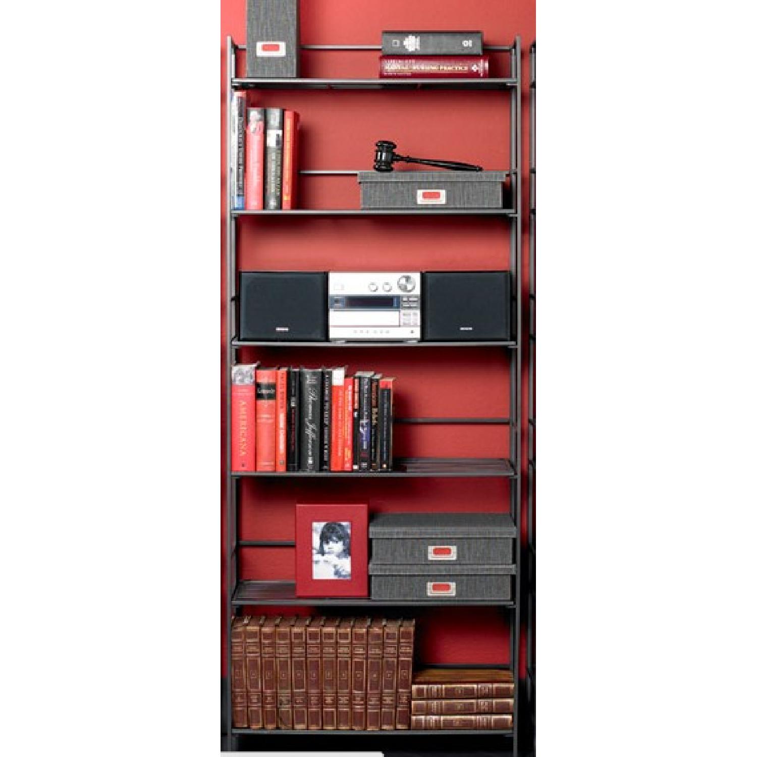 The Container Store 6-Shelf Iron Folding Bookcase - AptDeco