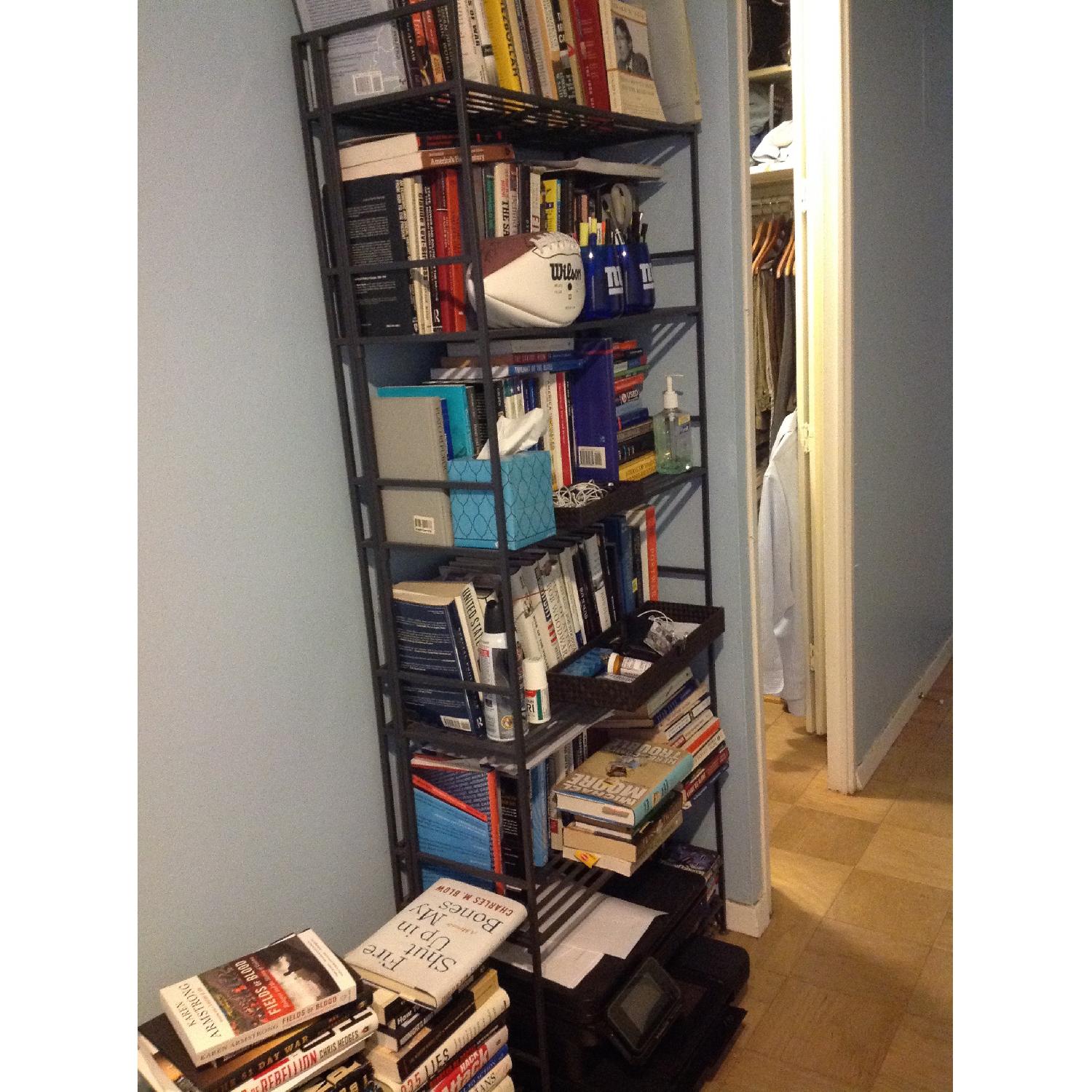 The Container Store 6-Shelf Iron Folding Bookcase - AptDeco