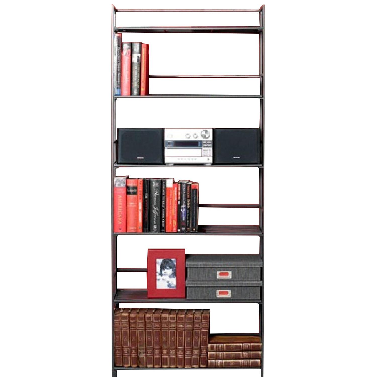 The Container Store 6-Shelf Iron Folding Bookcase - AptDeco