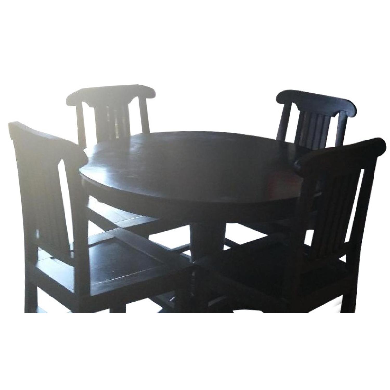 Black Round Dining Room Table w/ 4 Chairs - AptDeco