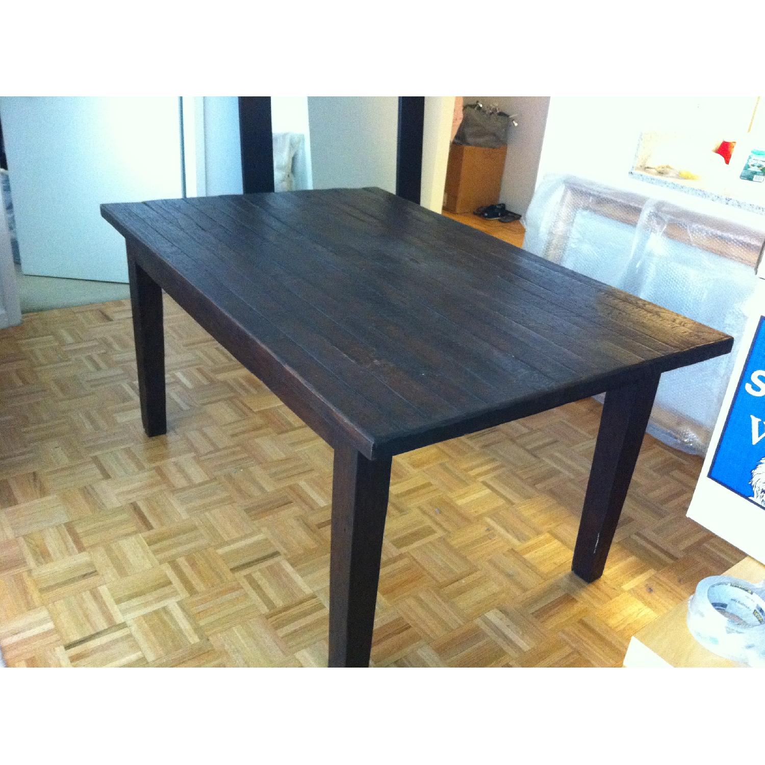 Rustic Teak Farm Dining Table w/ 4 chairs - AptDeco