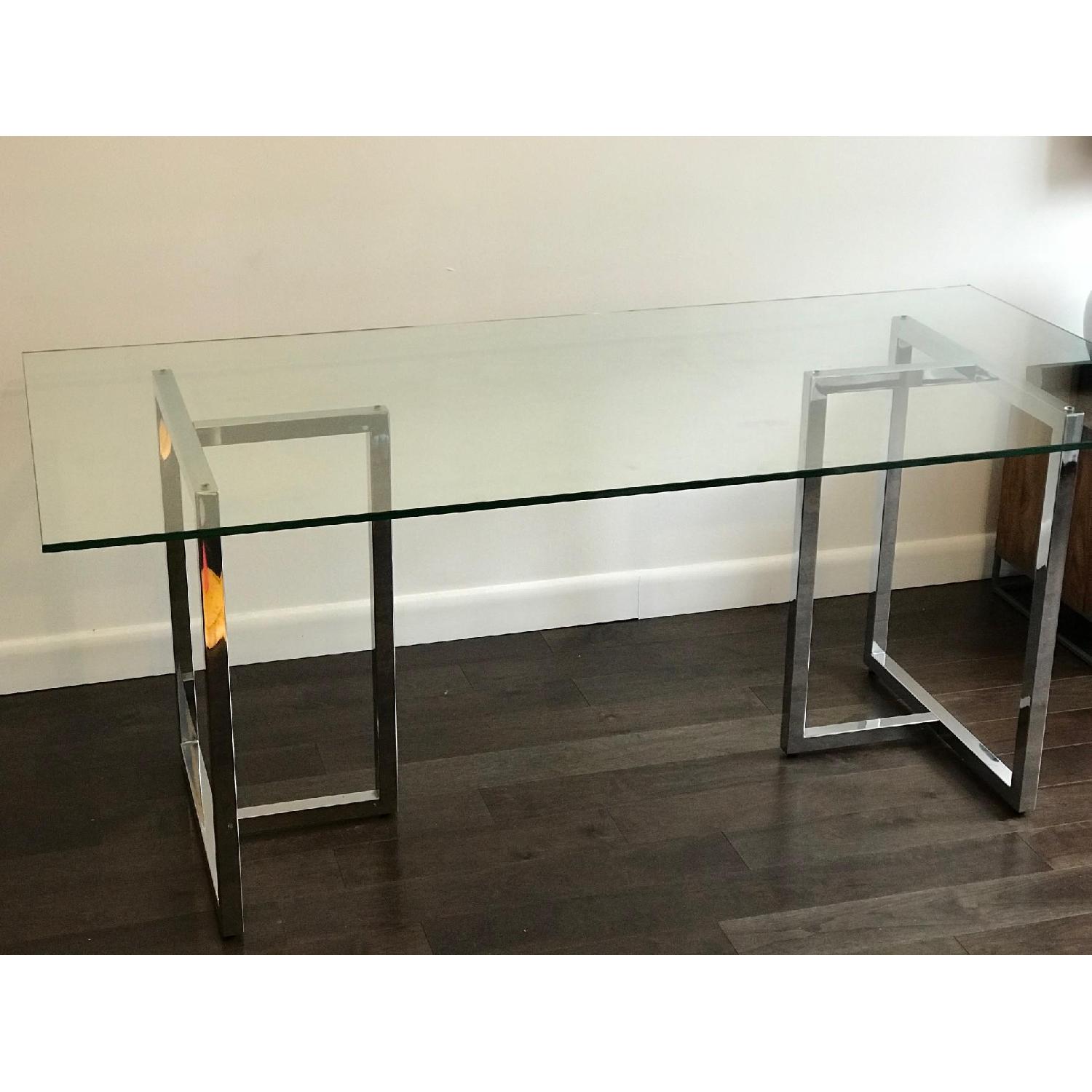 CB2 Silverado Chrome Rectangular Dining Table - AptDeco