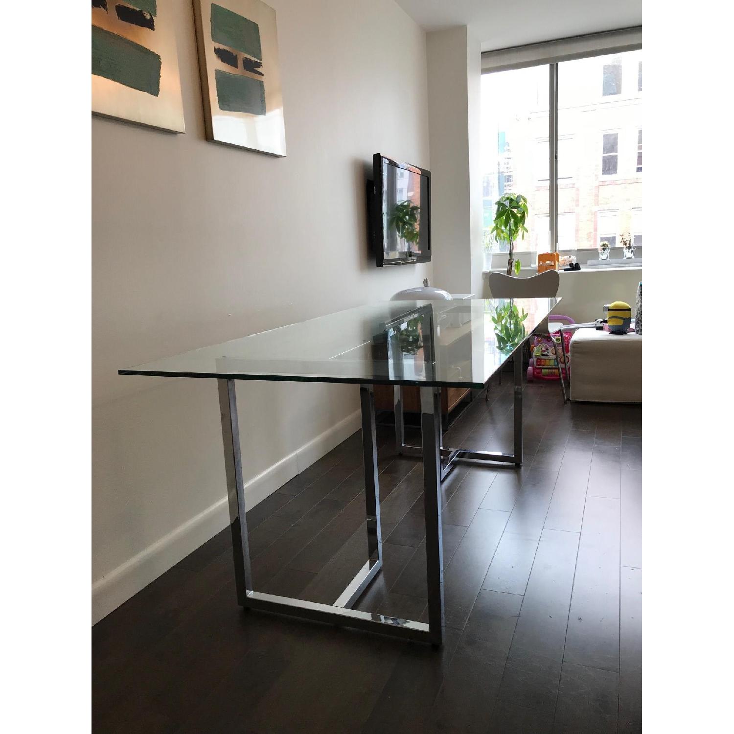 CB2 Silverado Chrome Rectangular Dining Table - AptDeco