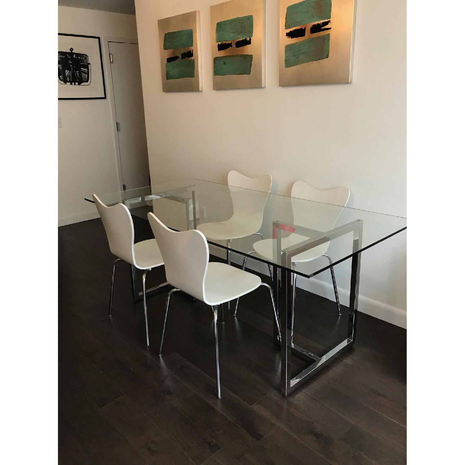 CB2 Silverado Chrome Rectangular Dining Table - AptDeco