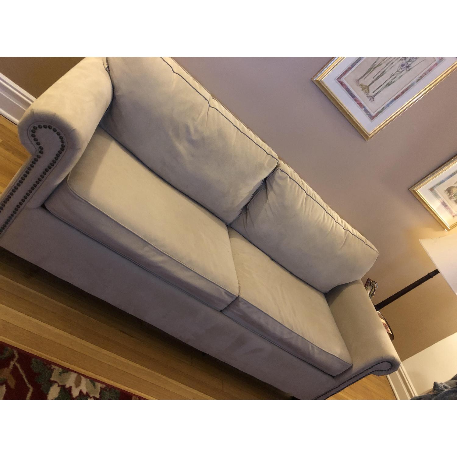 Pier 1 Alton Ecru Rolled Arm Sleeper Sofa - AptDeco