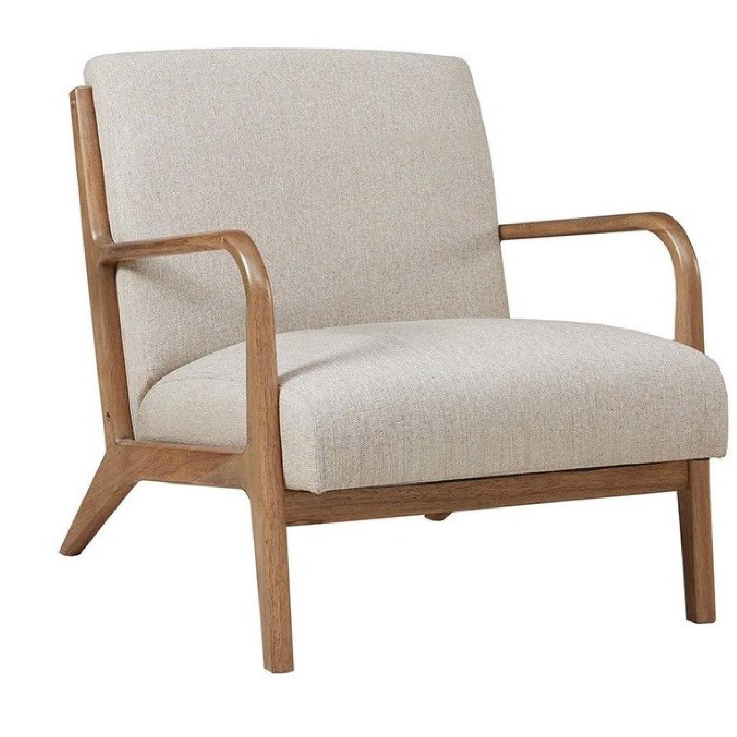Modhaus Living Mid Century Modern Cream Lounge Chair - AptDeco