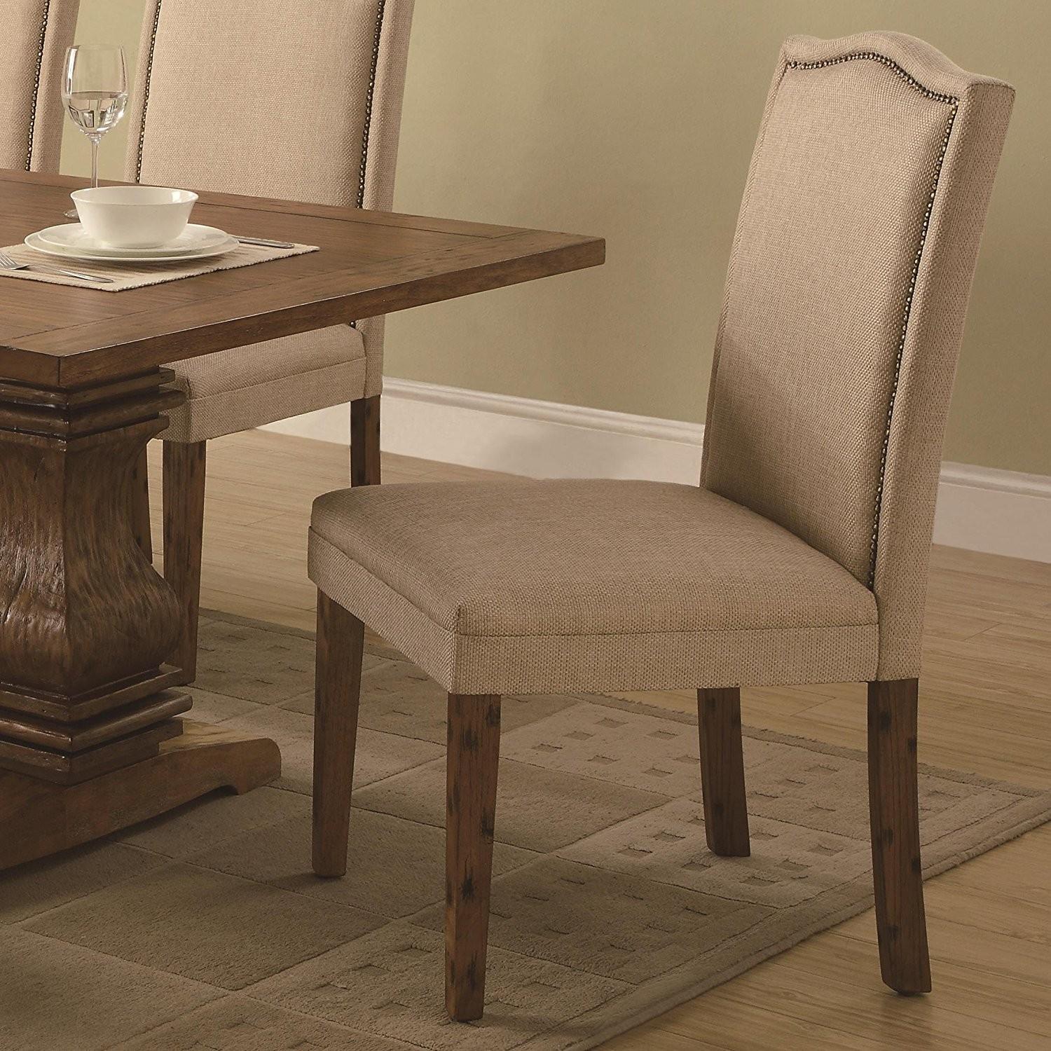 Beige Upholstered Parson Chair - AptDeco