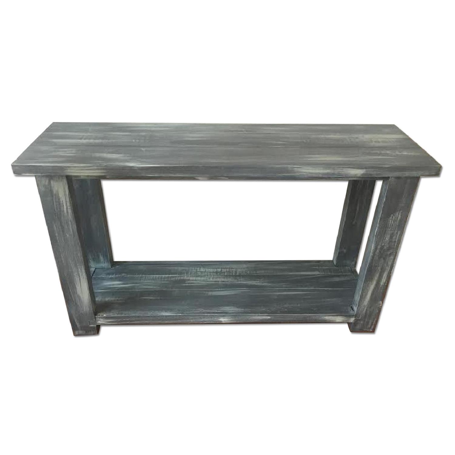 Distressed Wood Console Table - AptDeco