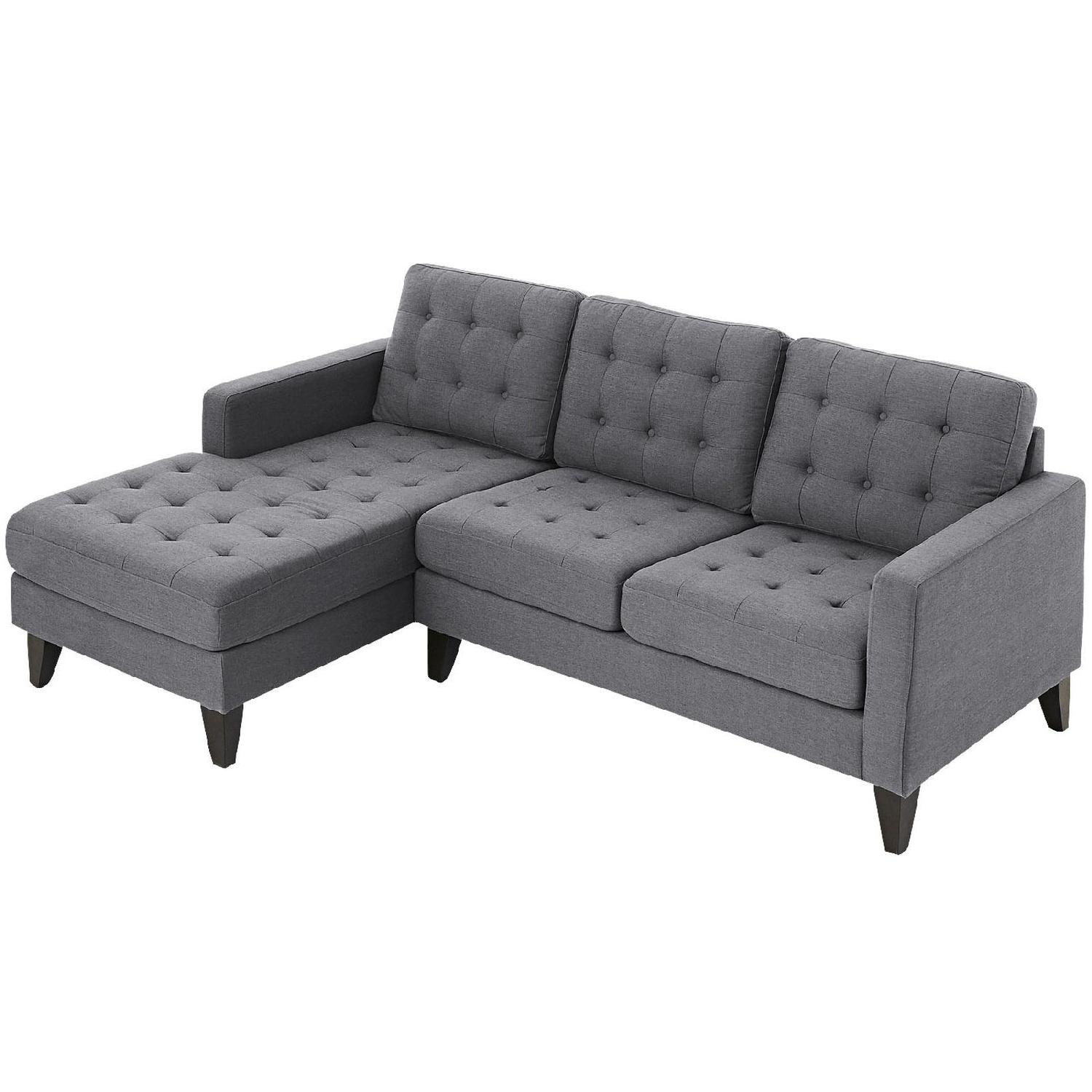 Pier 1 Grey 2-Piece Sectional Sofa - AptDeco