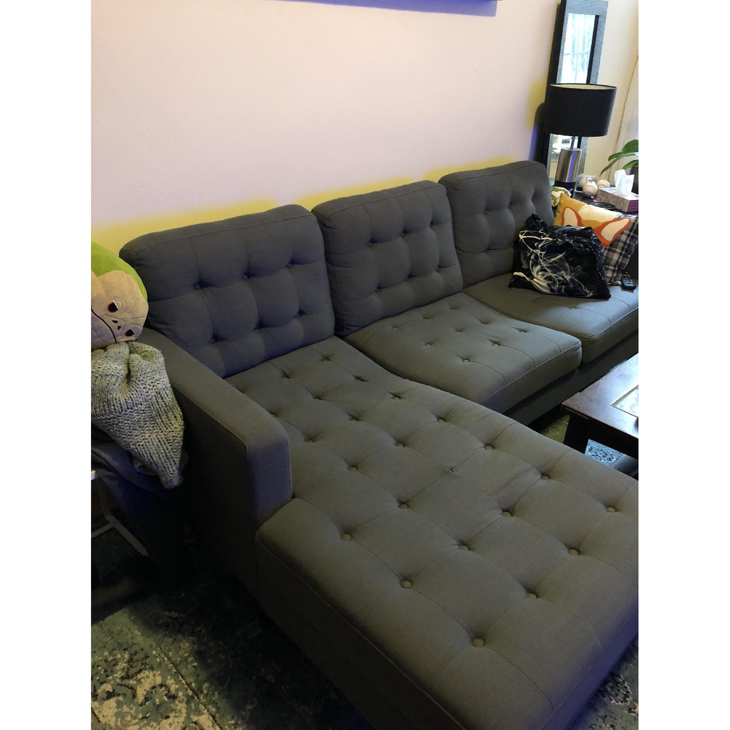 Pier 1 Grey 2-Piece Sectional Sofa - AptDeco