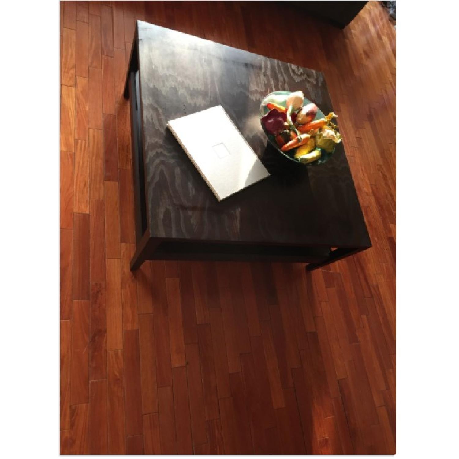 Crate & Barrel Two-Level Black Square Coffee Table - AptDeco