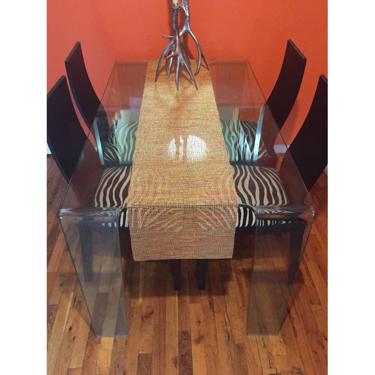 Modern Crystal Glass Dining Table - AptDeco