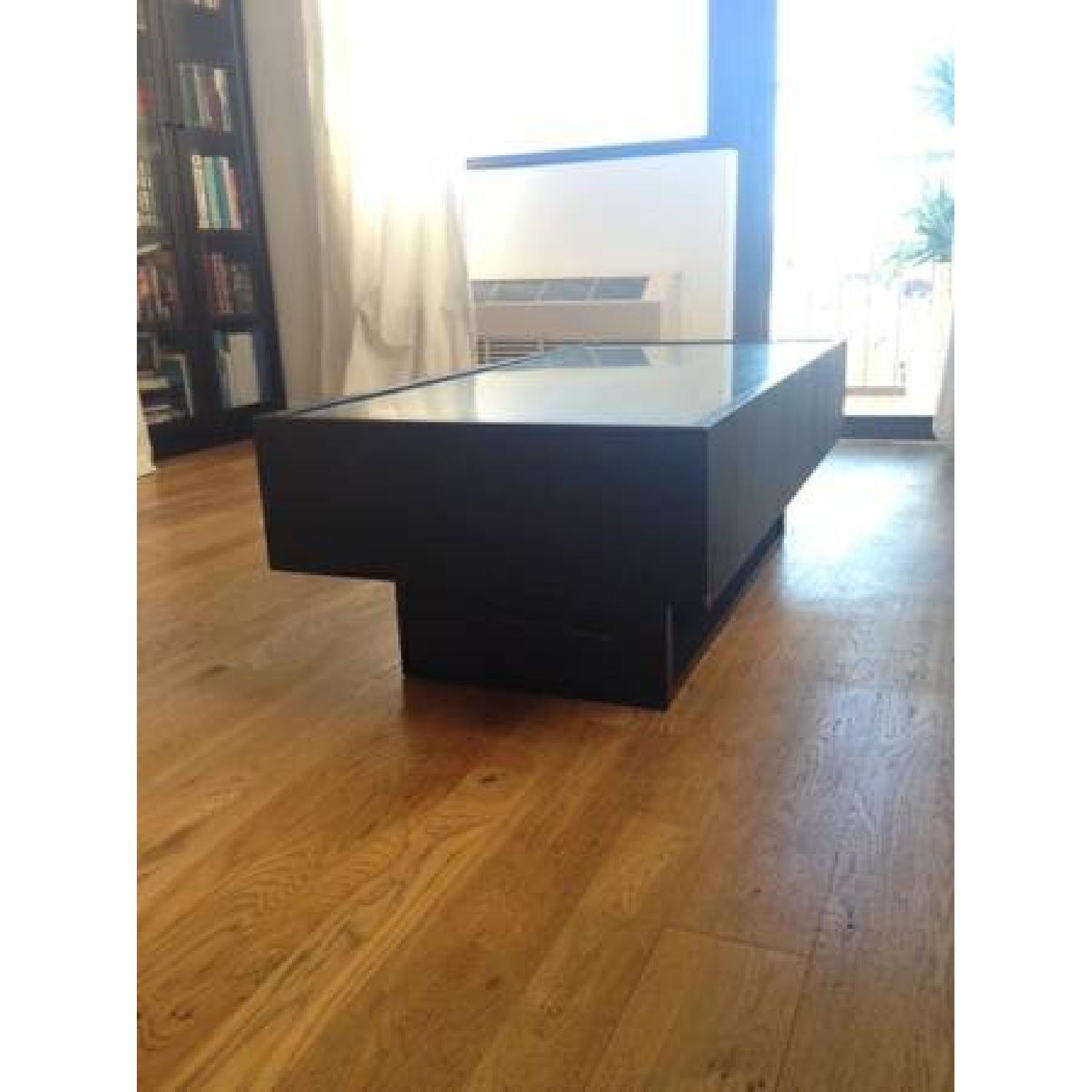 Ikea Storage Coffee Table with Glass Top - AptDeco