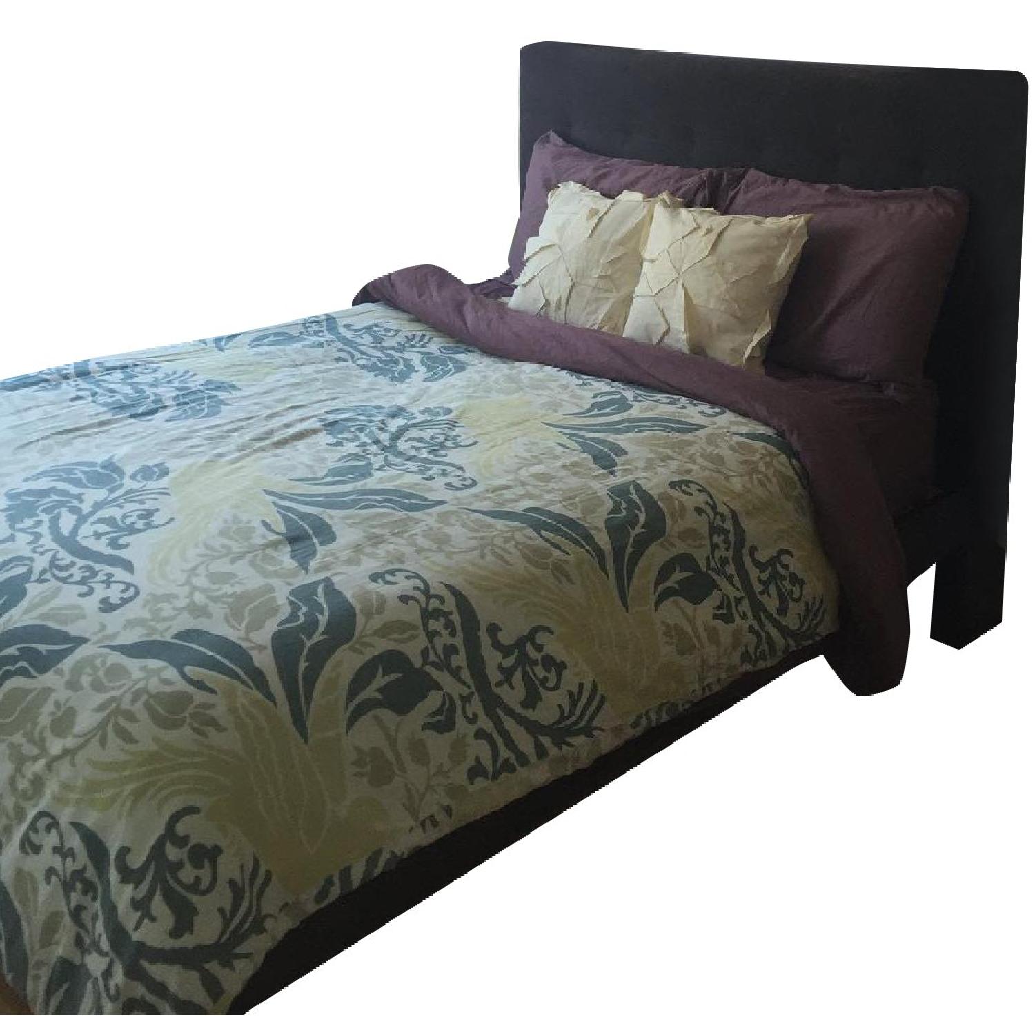 West Elm Quilted Bed Frame w/ Headboard - AptDeco