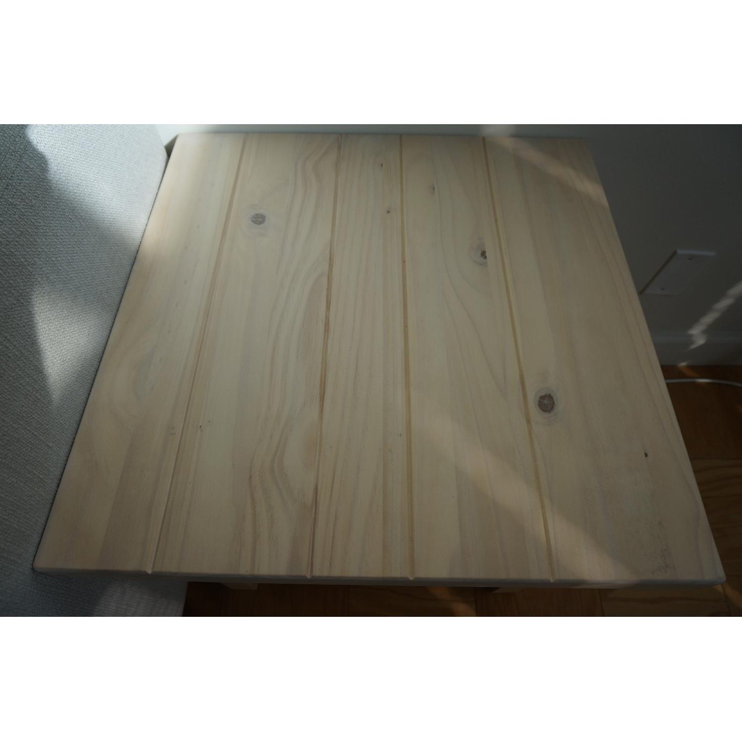 Ikea Rekarne Solid White-Stained Pine Side Table - AptDeco