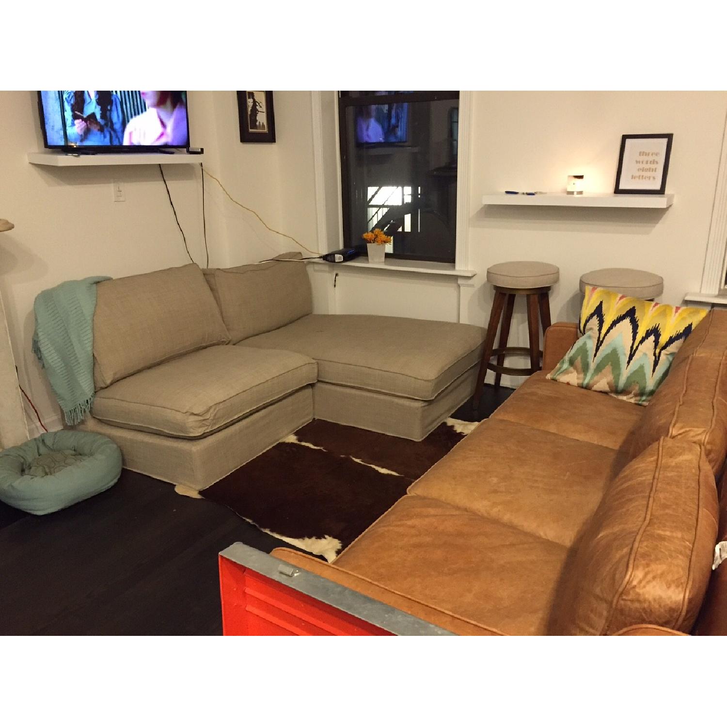 Ikea Kivik Chaise Lounge w/ Isunda Beige Cover - AptDeco