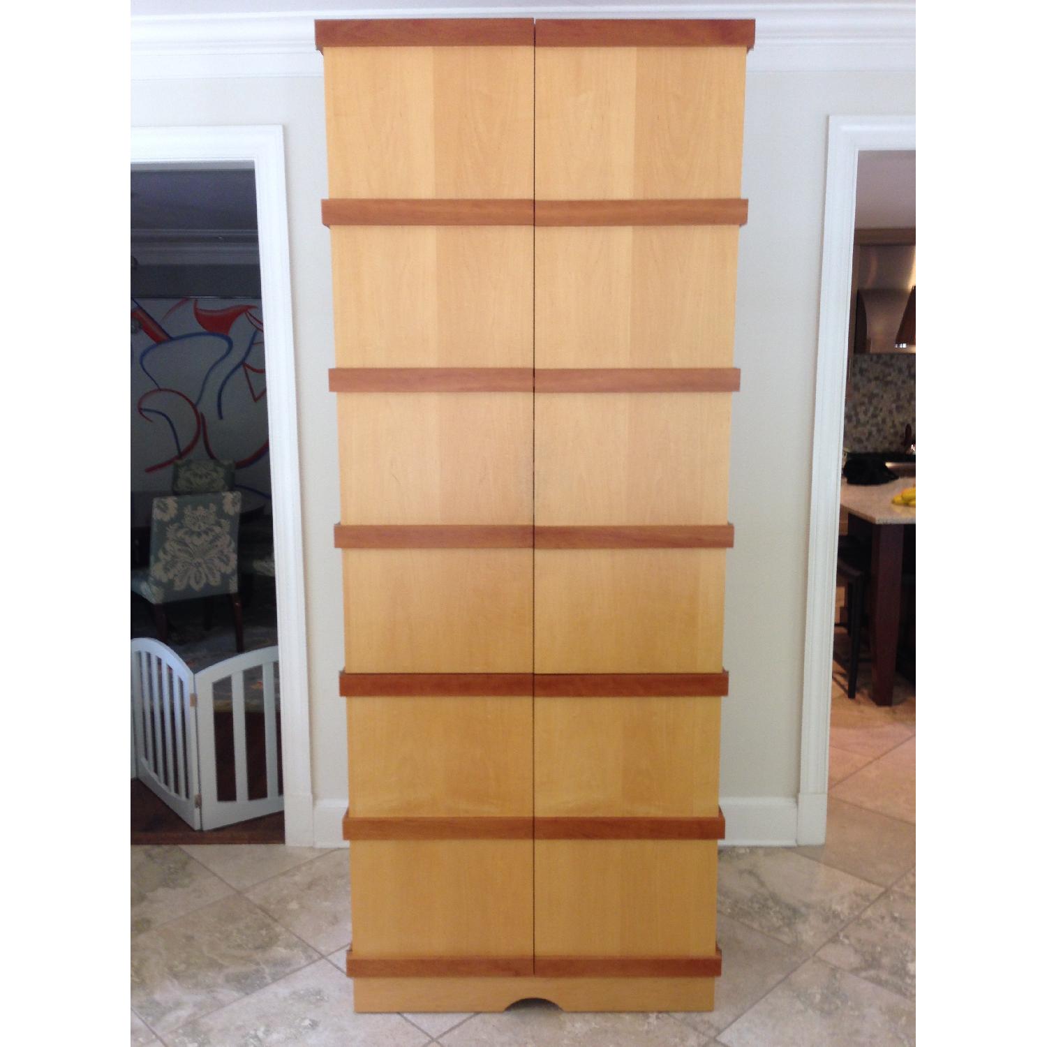 Custom Made Solid Maple Armoire with Cherry Trim - AptDeco
