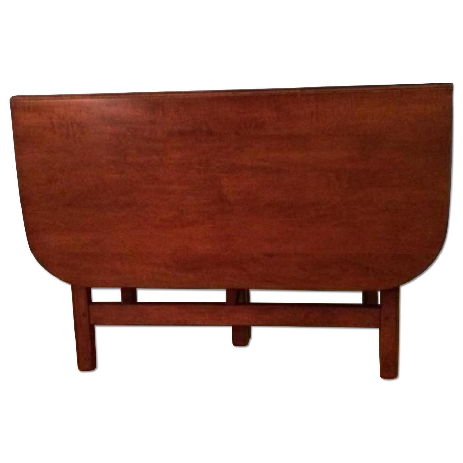 Wasbash Slide Solid Wood Drop Leaf Dining Table - AptDeco