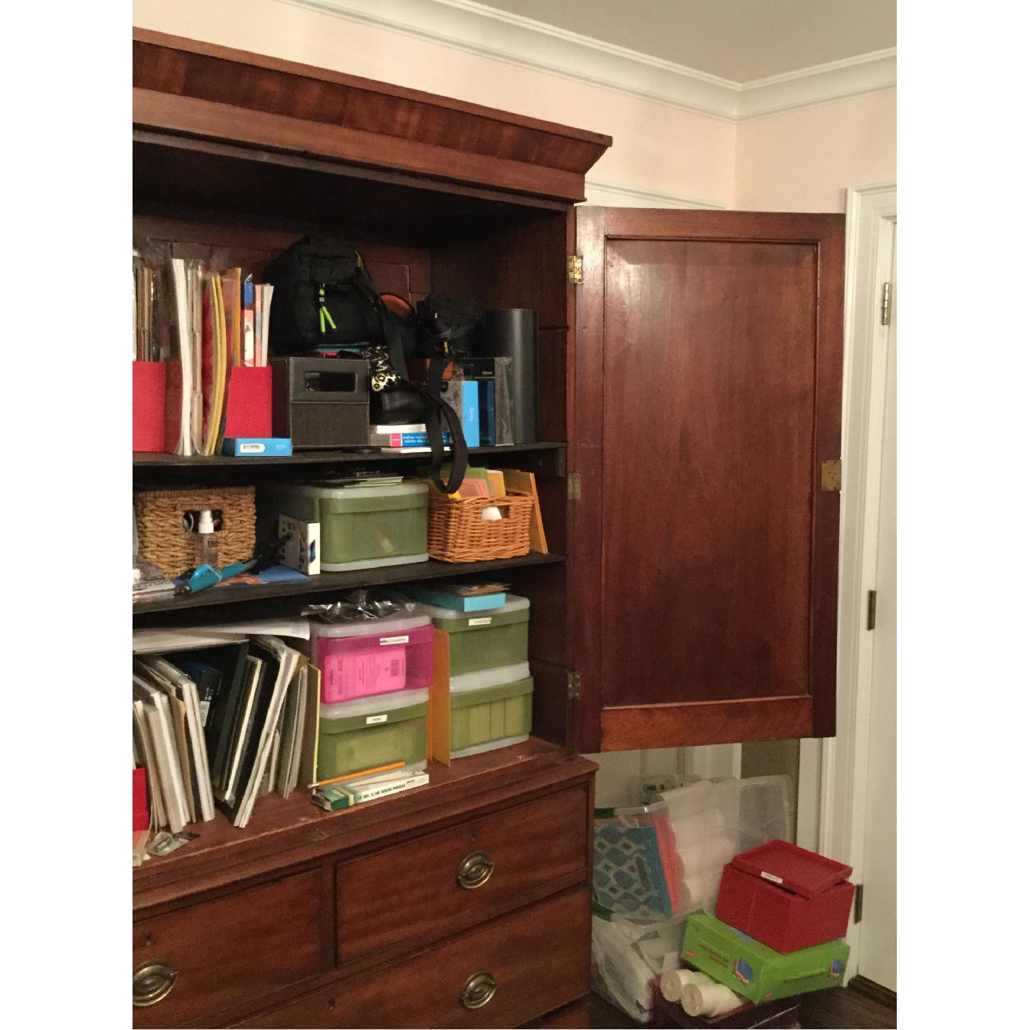 Antique Linen Press Storage Cabinet - AptDeco