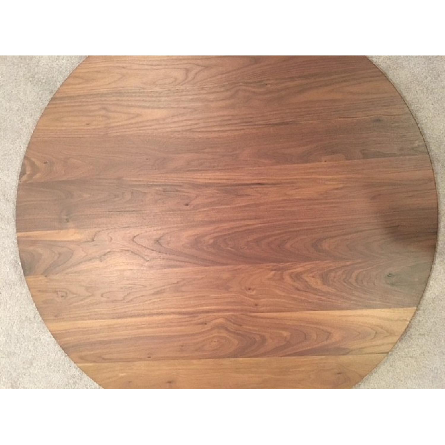 Mid Century Modern Round Walnut Dining Table - AptDeco