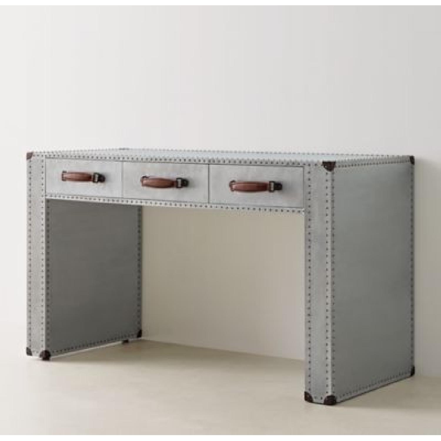 Restoration Hardware Riveted Aluminum Trunk Desk - AptDeco