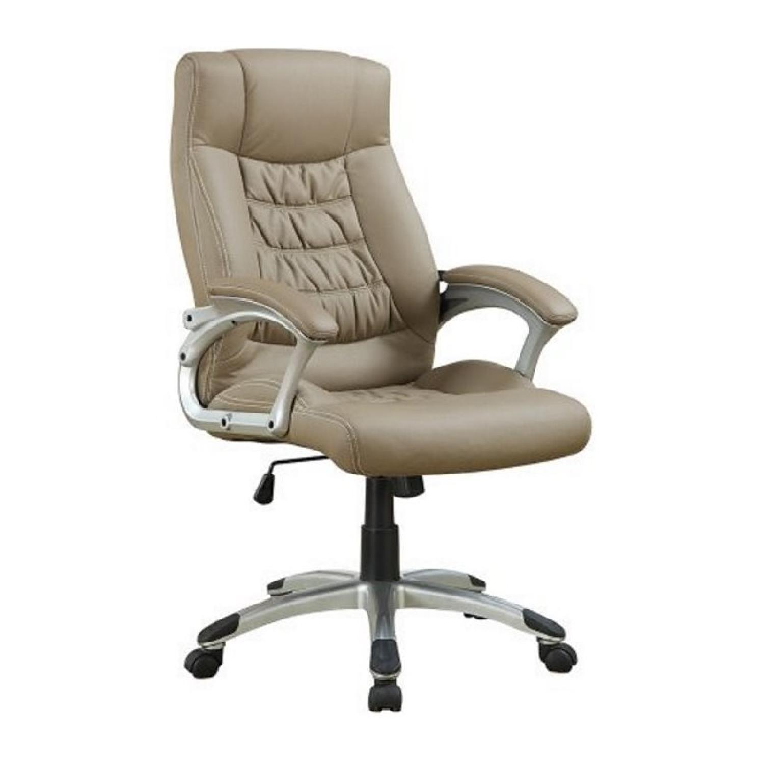 Taupe Leatherette Office Chair - AptDeco