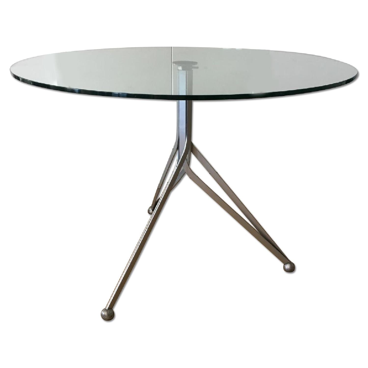 Modern Circular Glass Dining Table - AptDeco