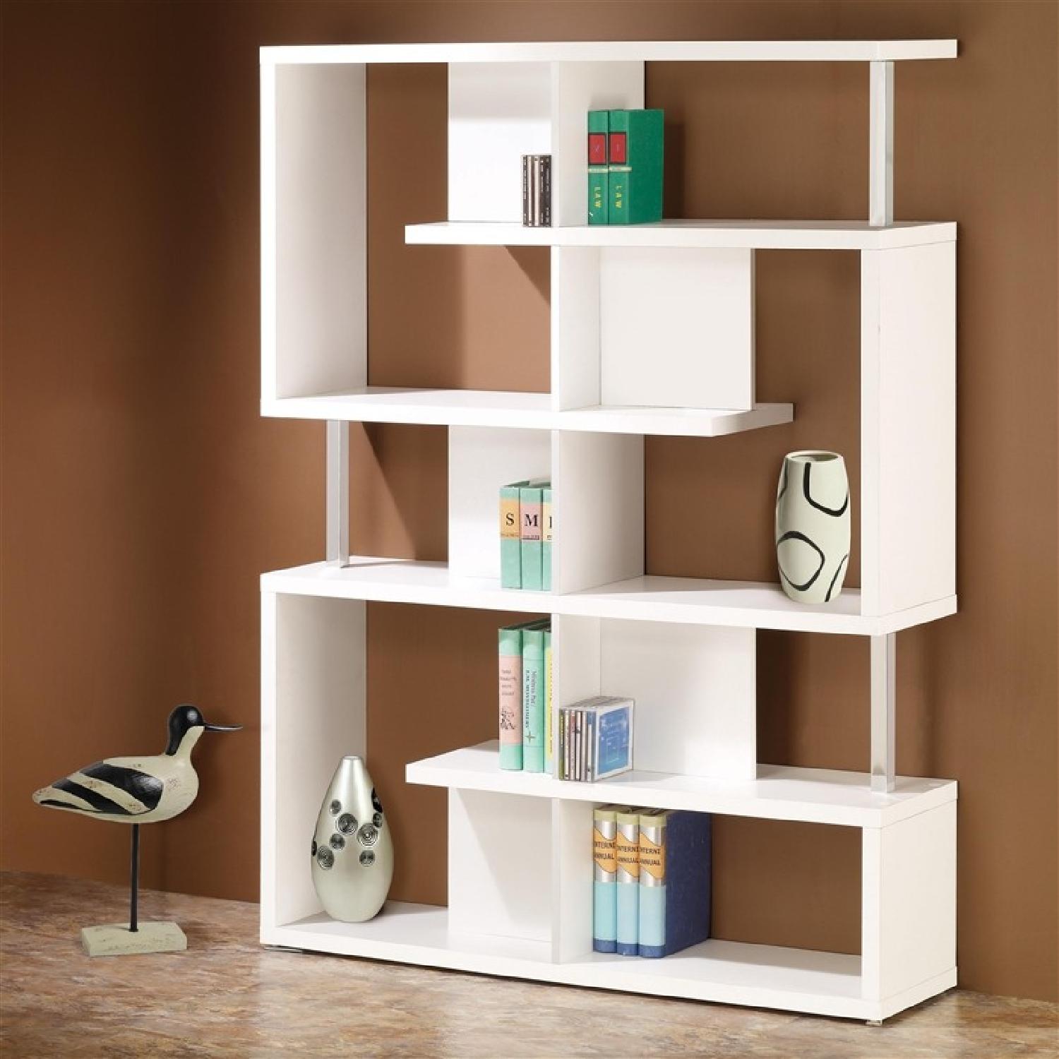 Modern Cube Bookcase in White - AptDeco
