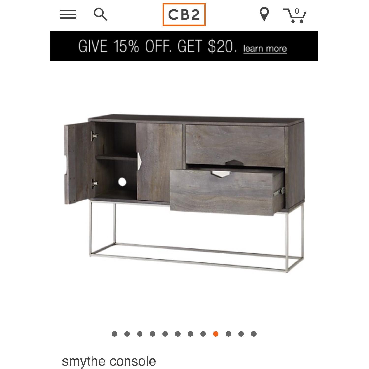 CB2 Smythe Mango Wood Console - AptDeco