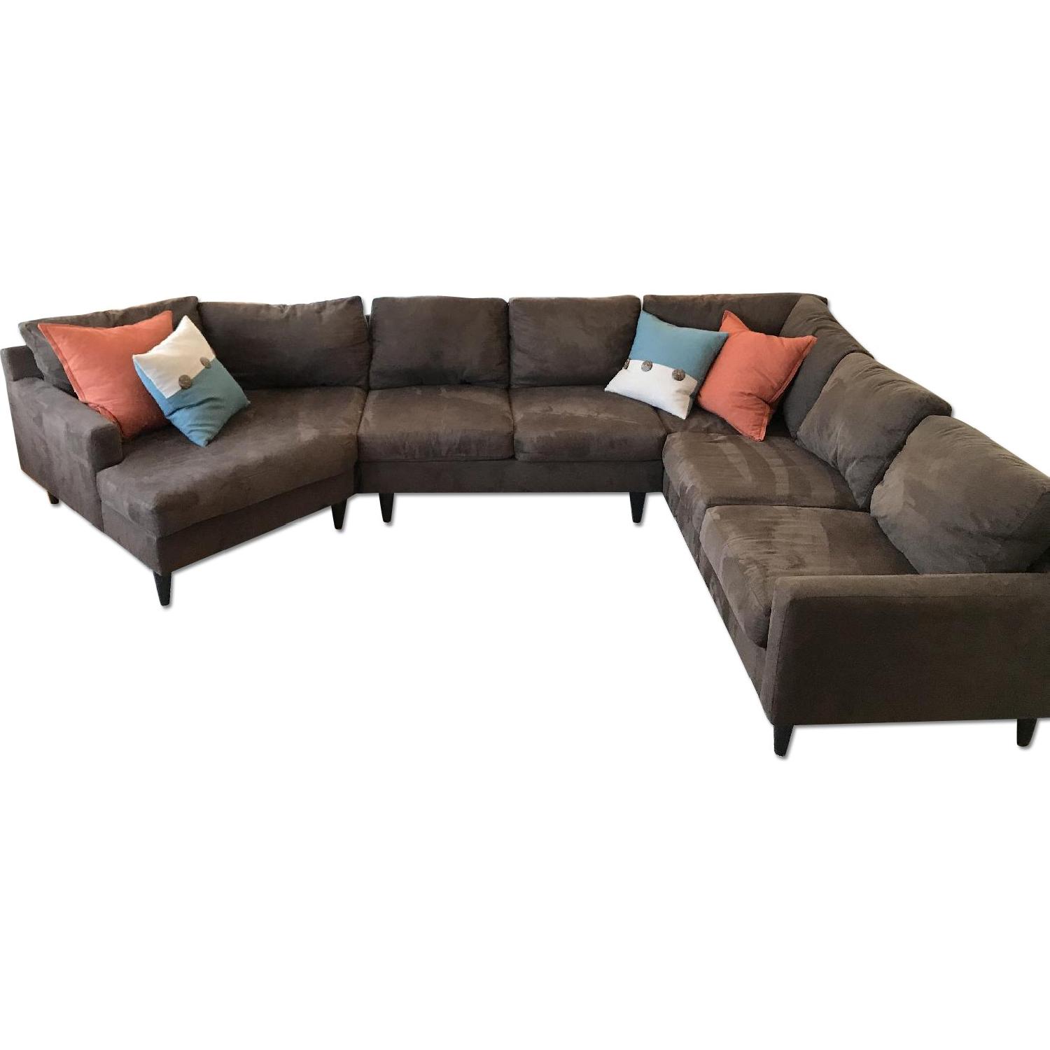 Max Home 3 Piece Sectional Sofa in Brown - AptDeco