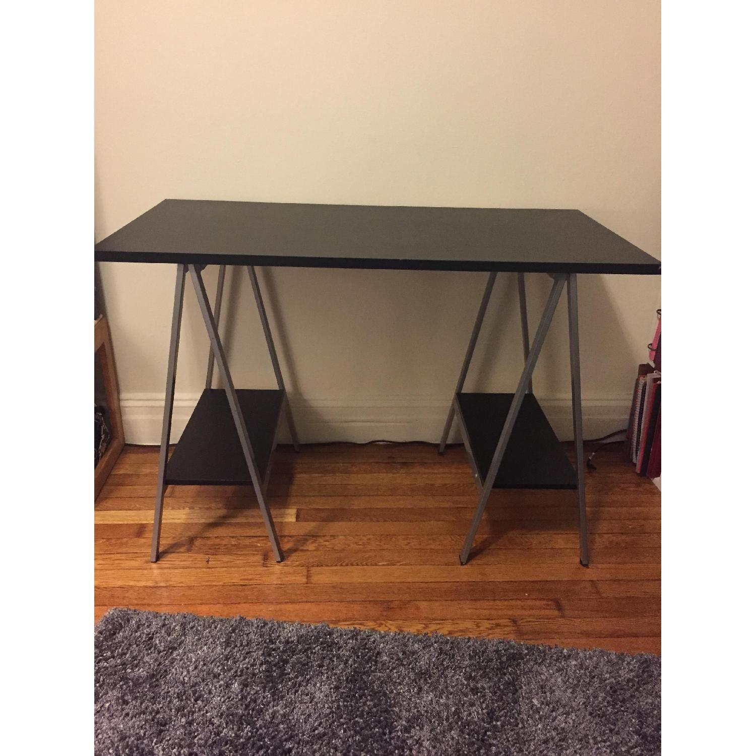 Modern Black Metal Desk - AptDeco