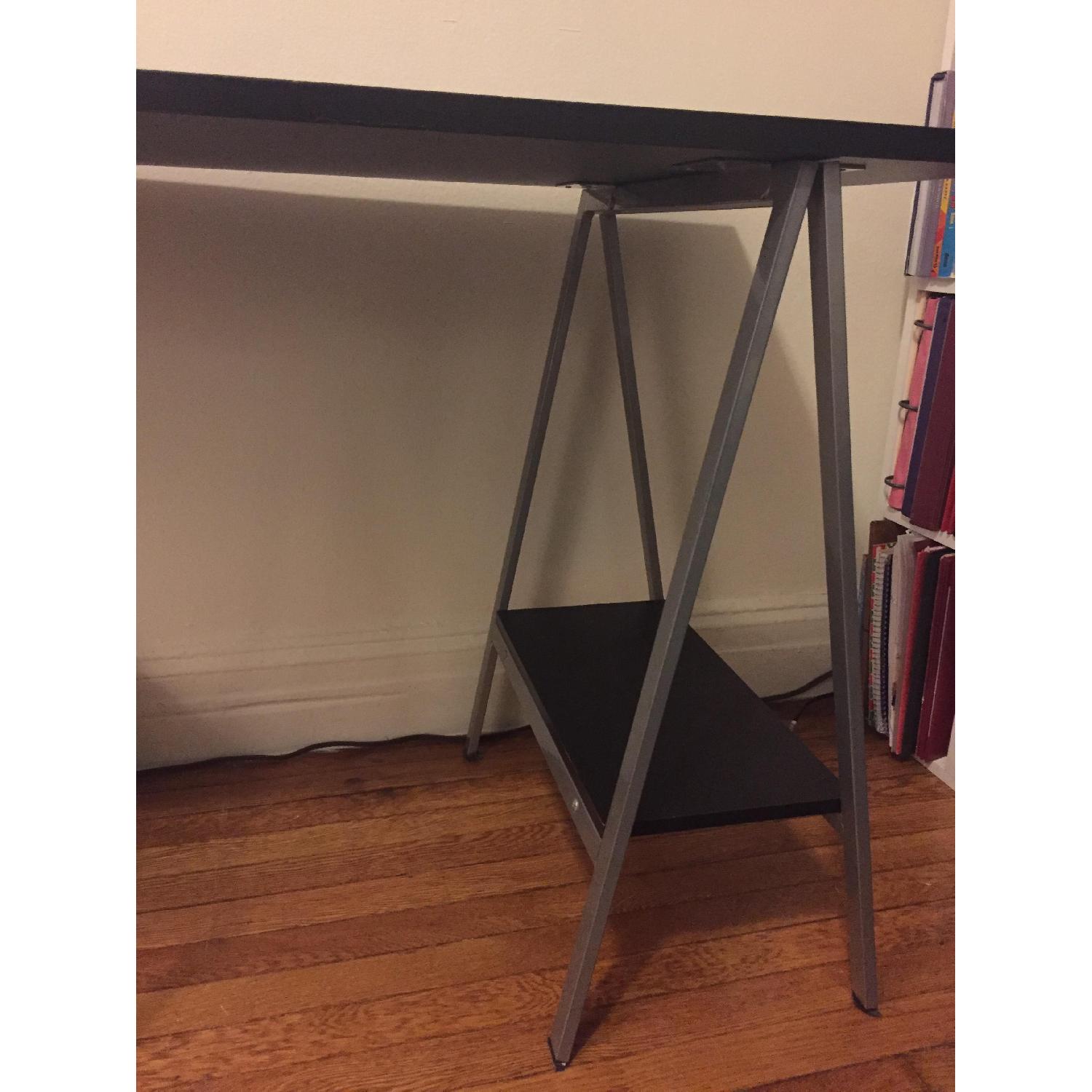 Modern Black Metal Desk - AptDeco