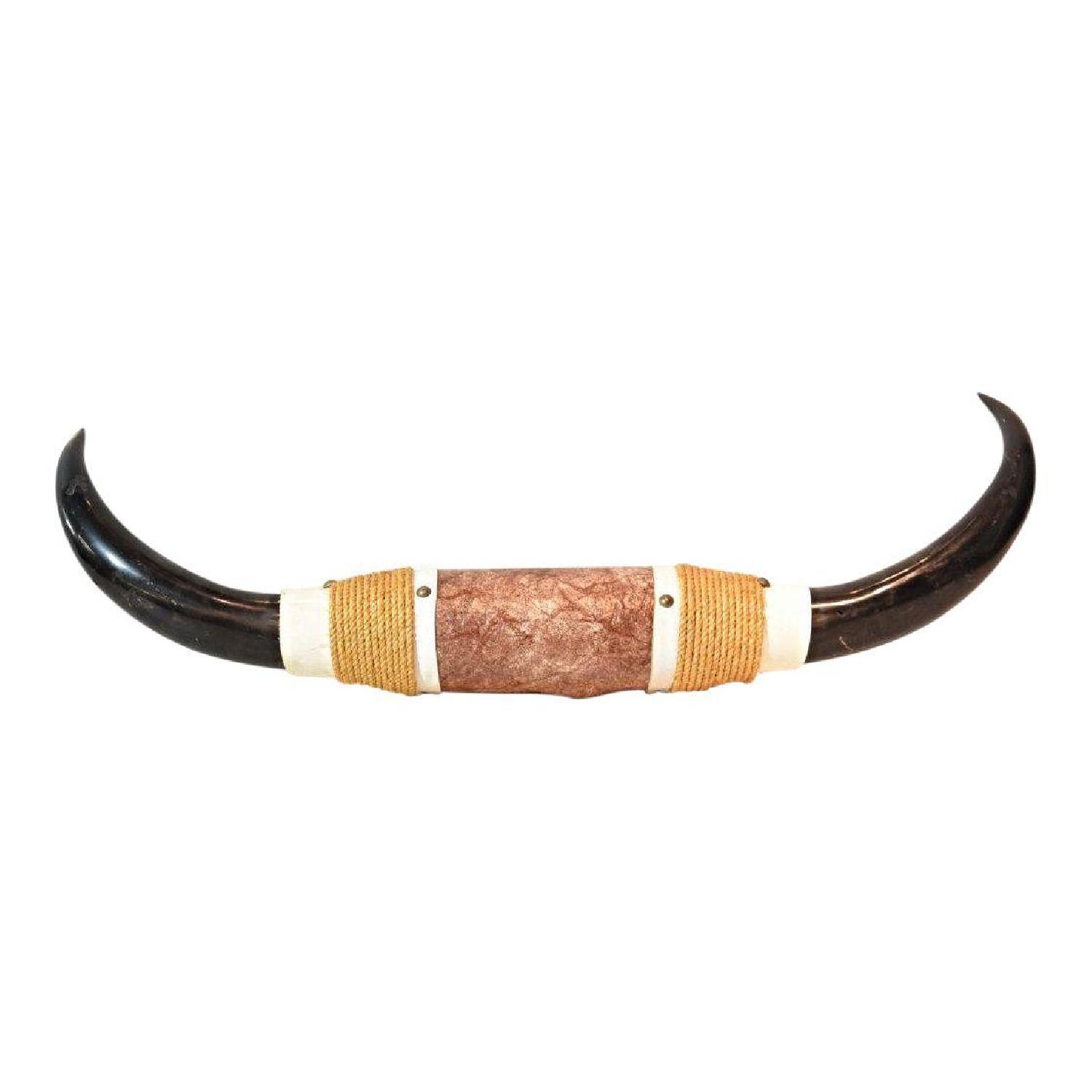 Large Western Rustic Ranch Steer Cow Bull Horn - AptDeco