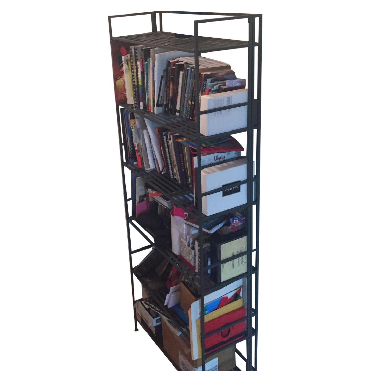 Container Store Iron Folding Bookcase and Media Center - AptDeco