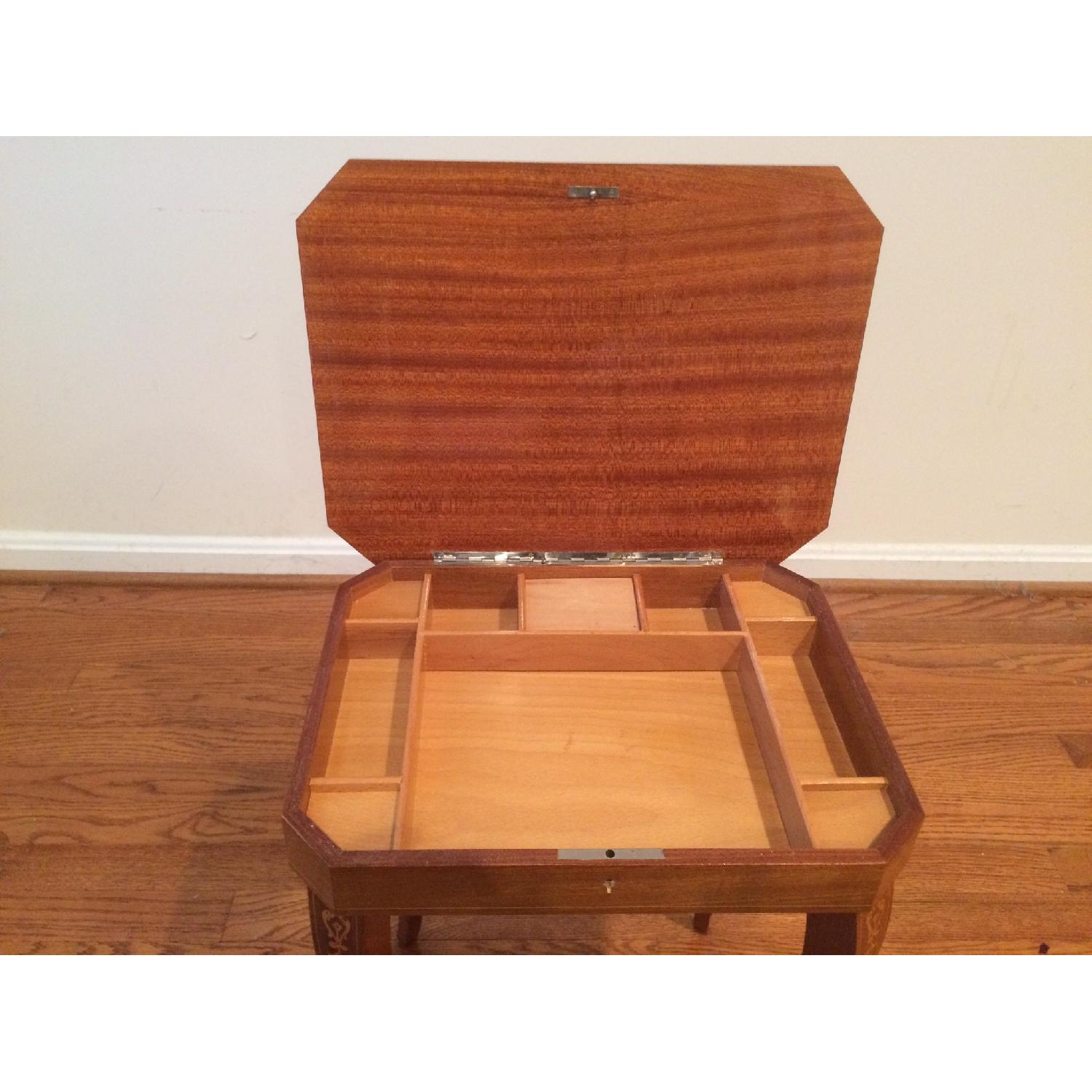 Jewelry Box Table with Swiss Reuge Music Box - AptDeco