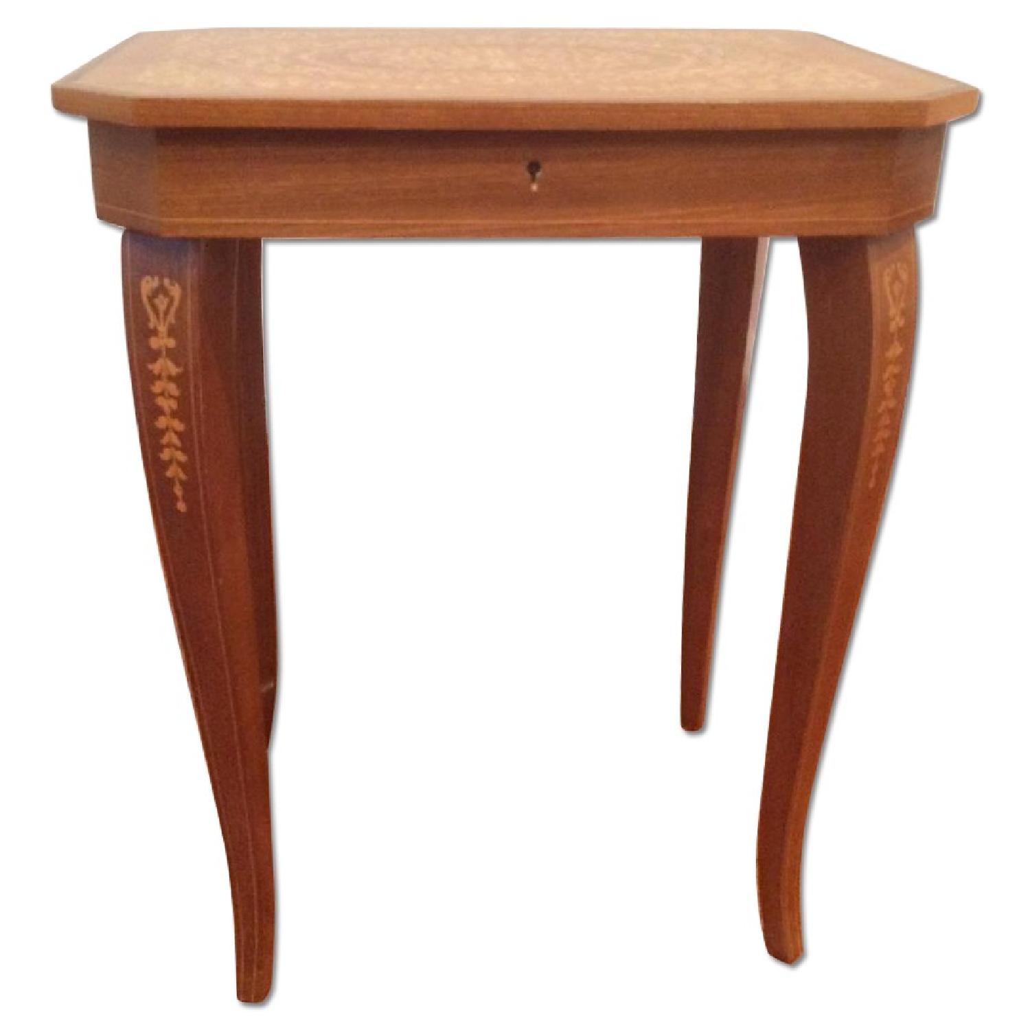 Jewelry Box Table with Swiss Reuge Music Box - AptDeco