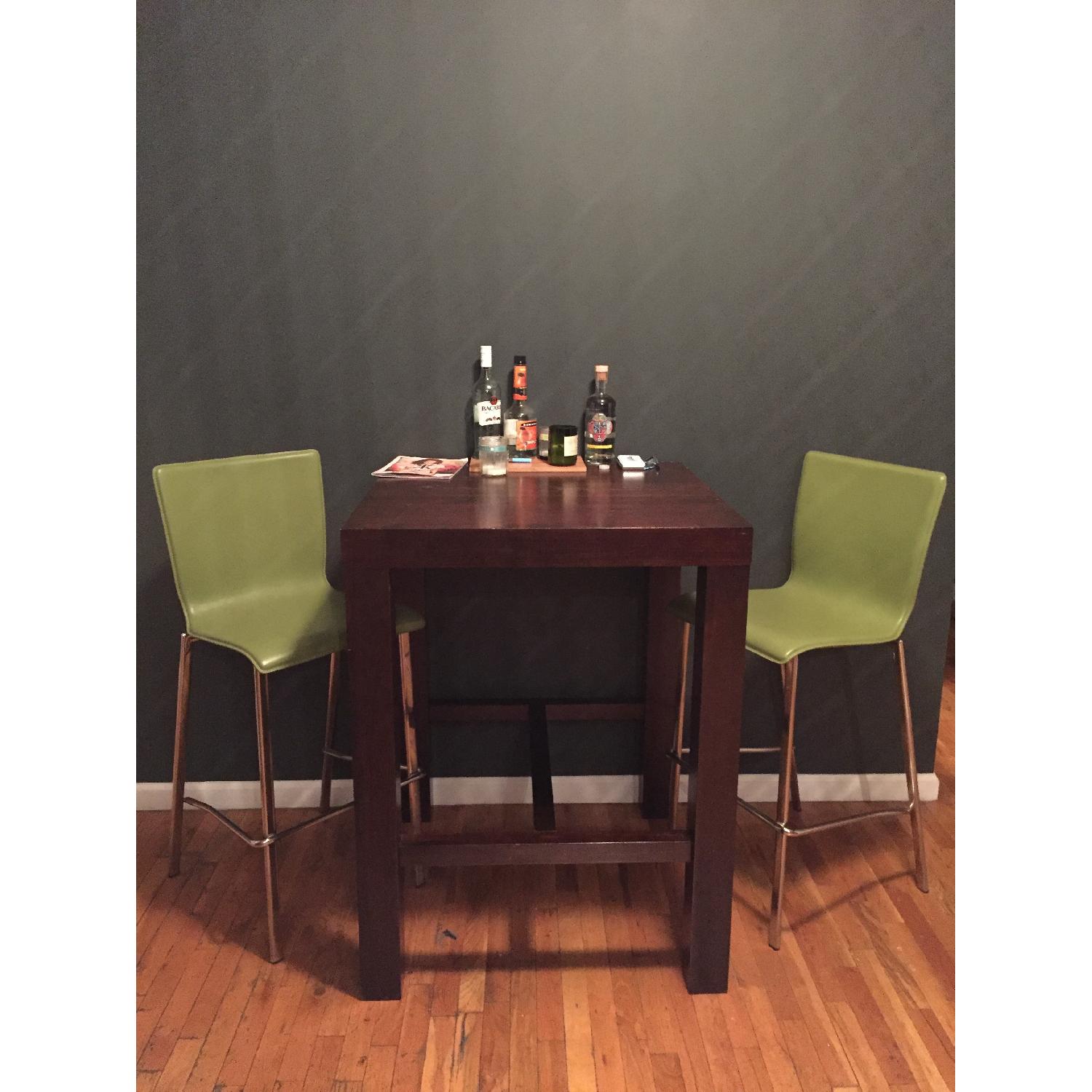 CB2 High Top Dining Table w/ 2 Stools - AptDeco