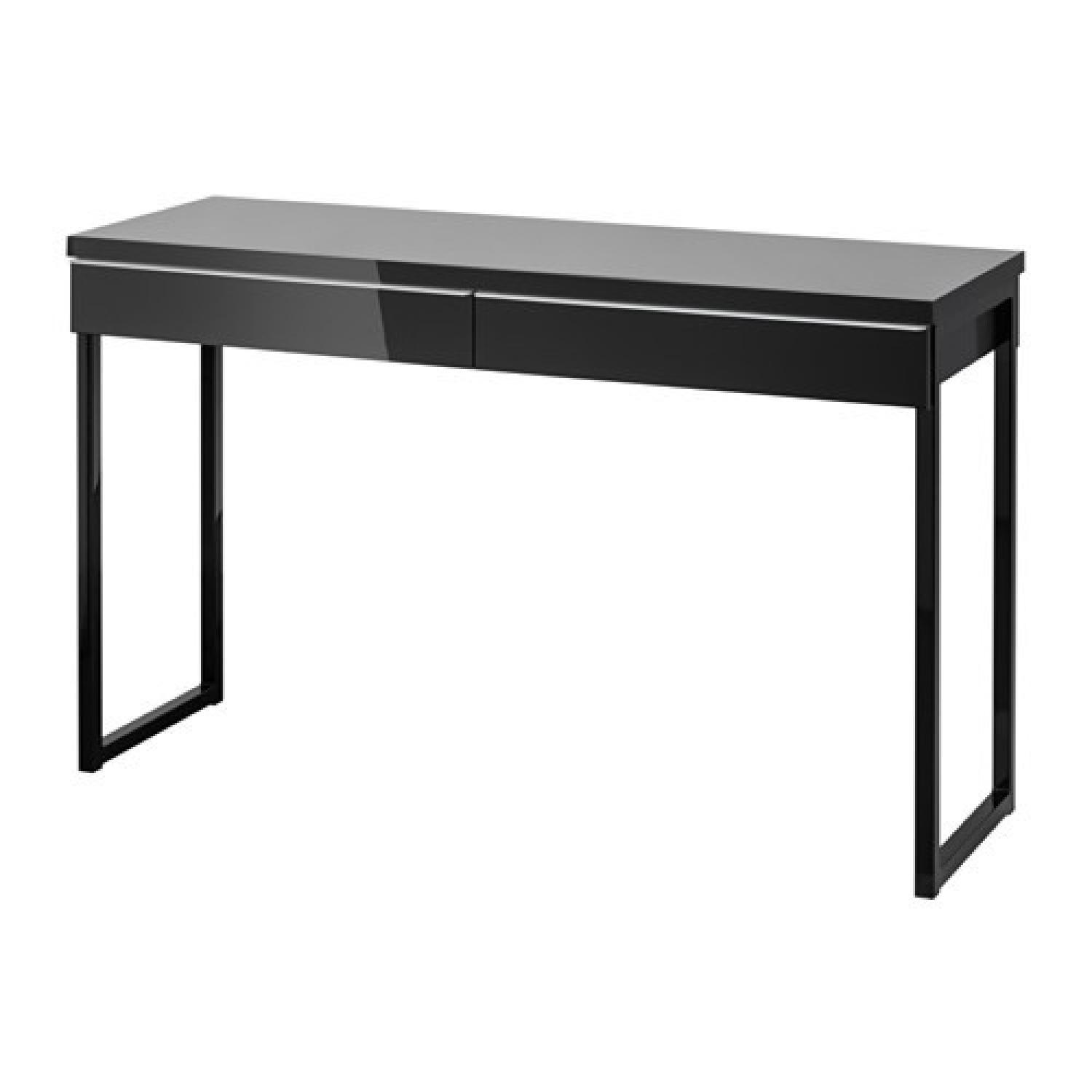 Ikea Besta Burs High Gloss Desk AptDeco