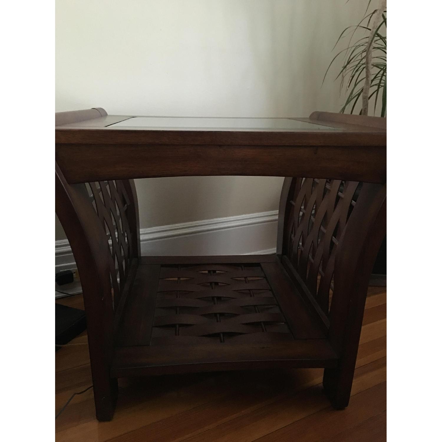 Peter Andrews Basketweave Coffee Table + Side Table - AptDeco