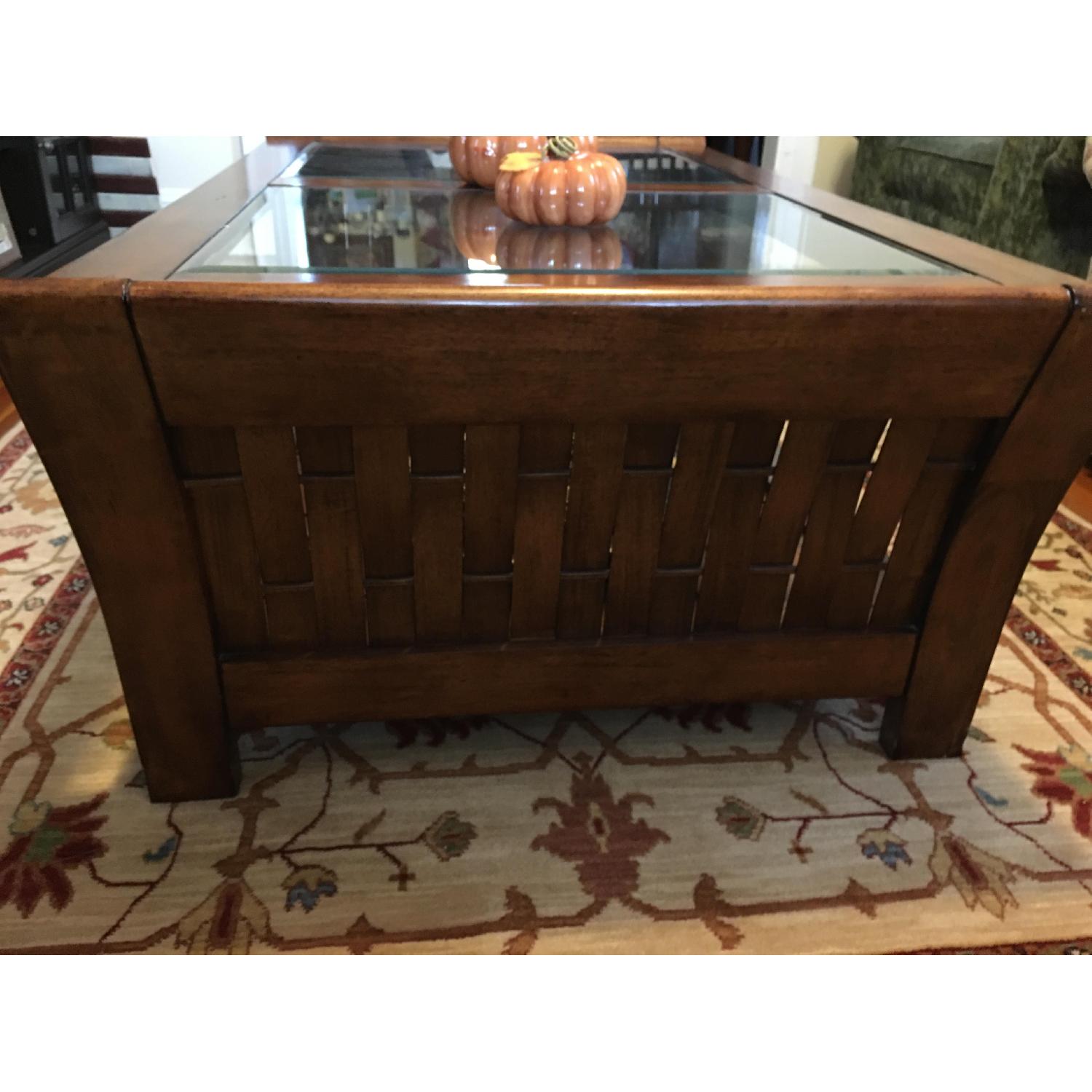 Peter Andrews Basketweave Coffee Table + Side Table - AptDeco