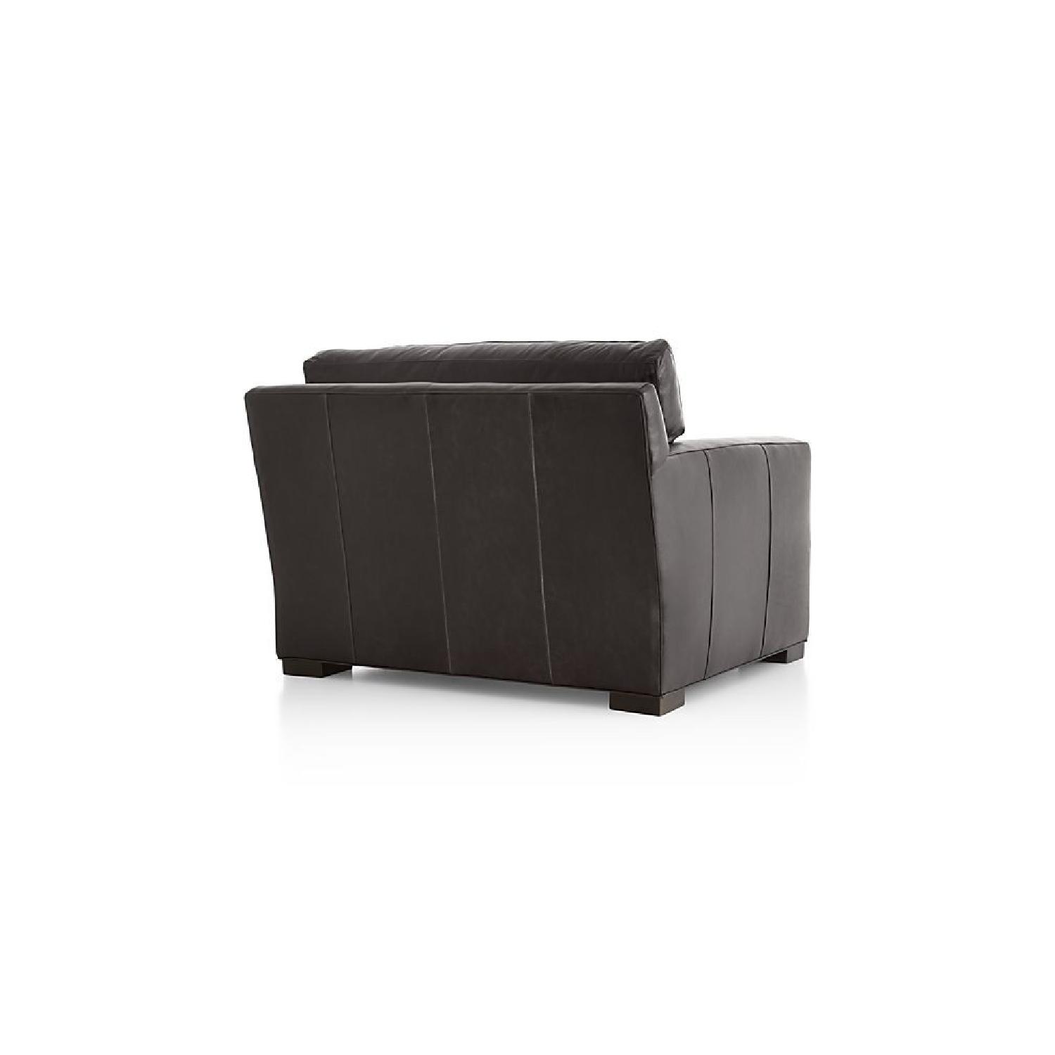 Crate & Barrel Axis II Oversized Leather Chair & Ottoman - AptDeco