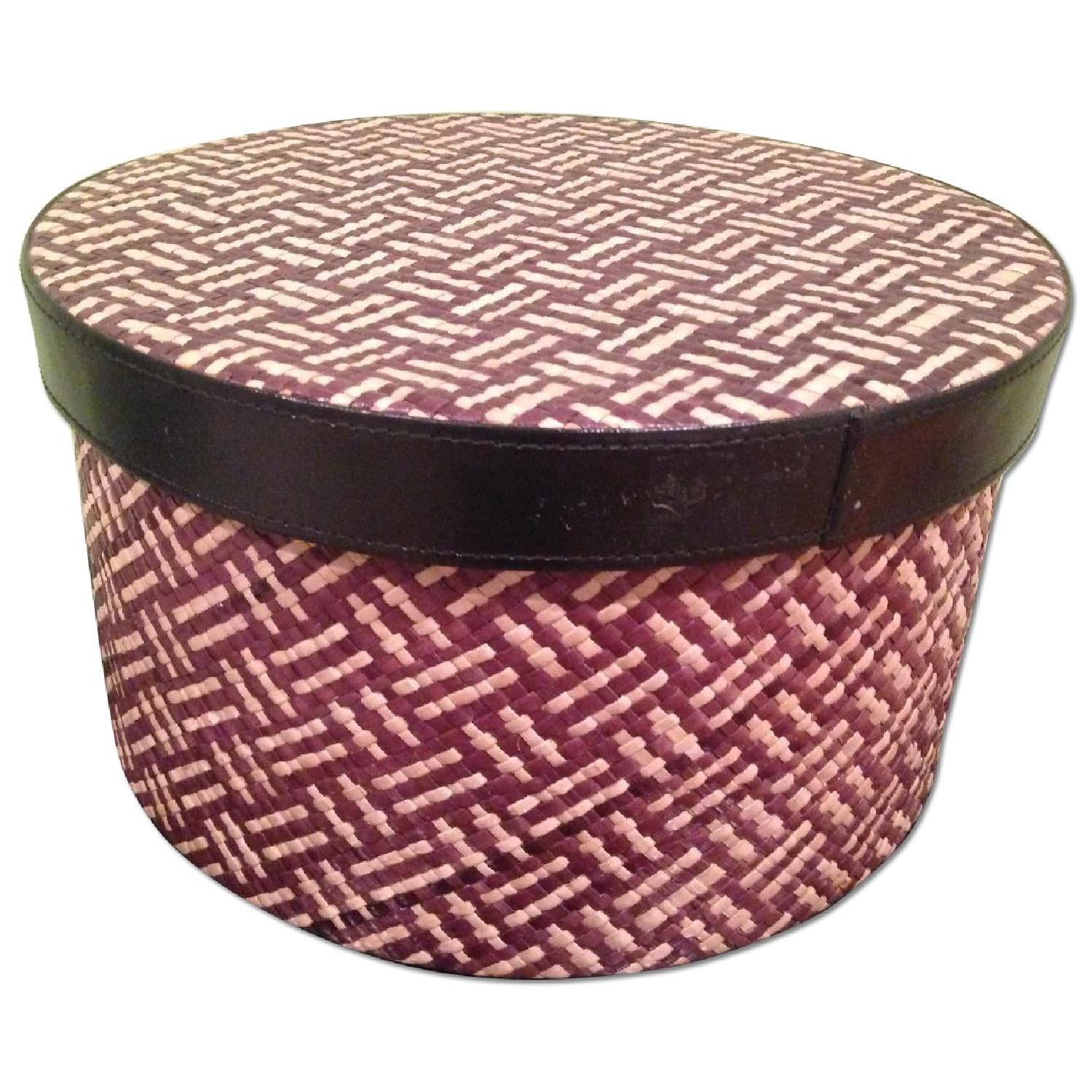 Balinese Handicrafts Traditional Pandanus Leaf Round Box - AptDeco