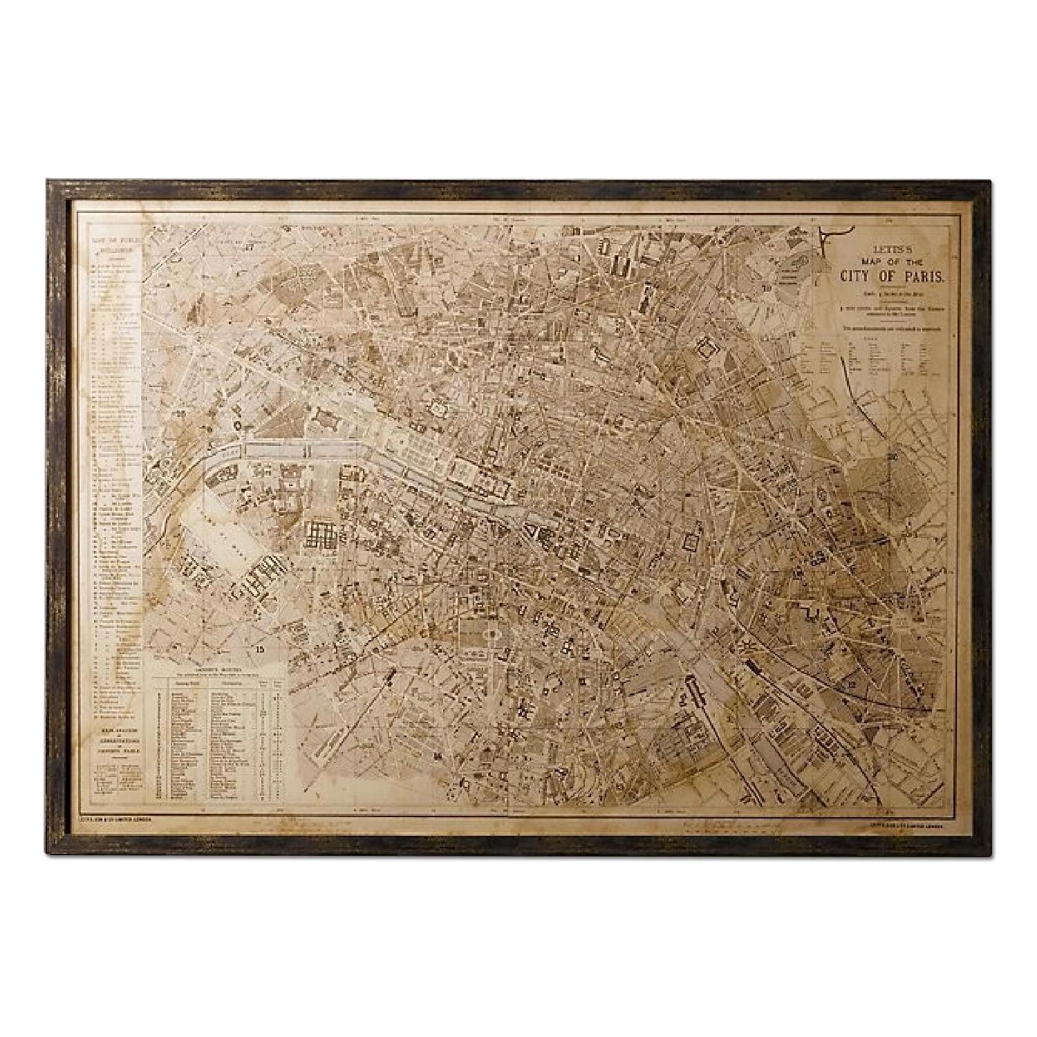 Restoration Hardware Paris Vintage Map - AptDeco