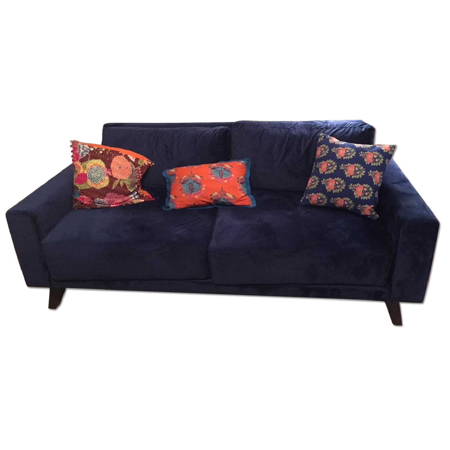 Viesso Miku Blue Velvet Sofa - AptDeco