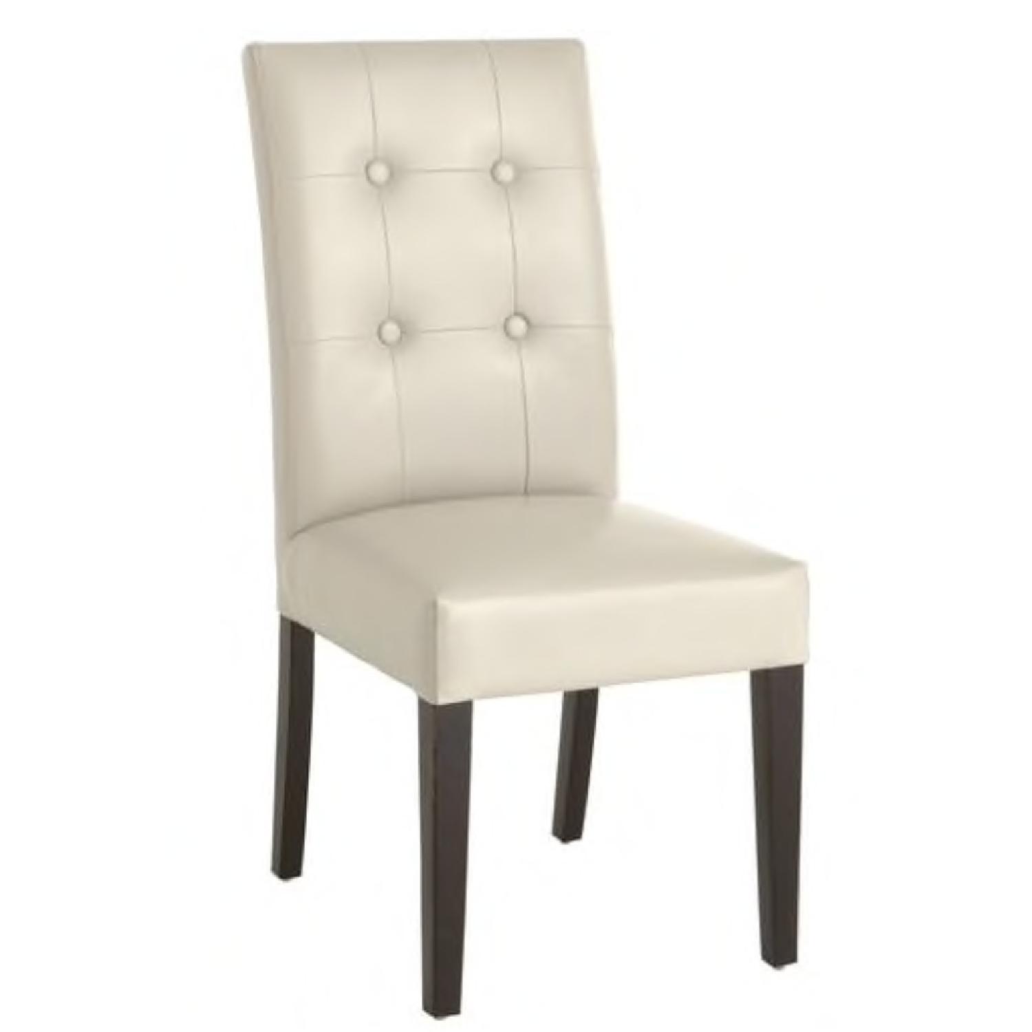 Pier 1 Ivory Dining Chair w/ Espresso Wood Legs - AptDeco