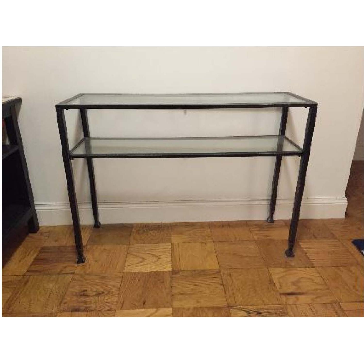 Metal & Glass Console Table - AptDeco